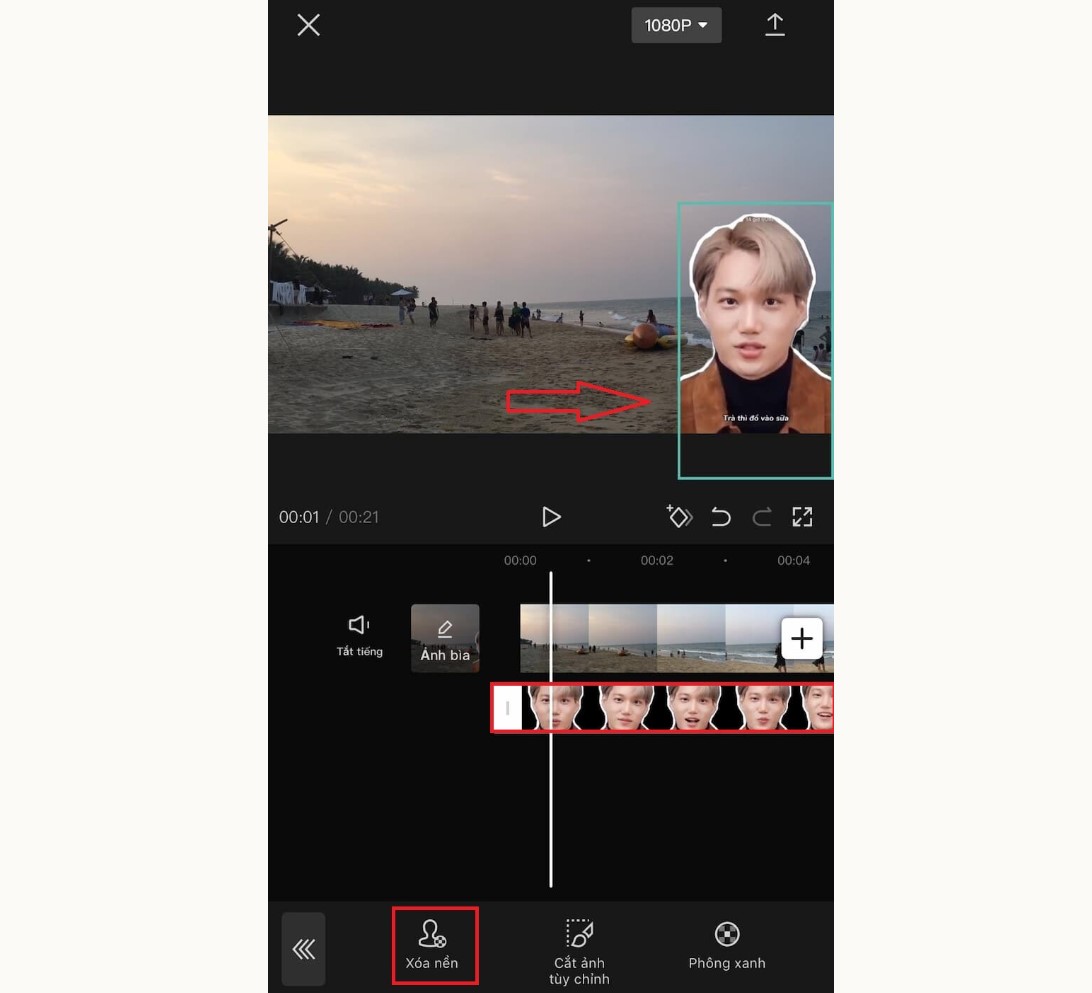 Instructions for Removing Green Background, Merging Backgrounds on CapCut